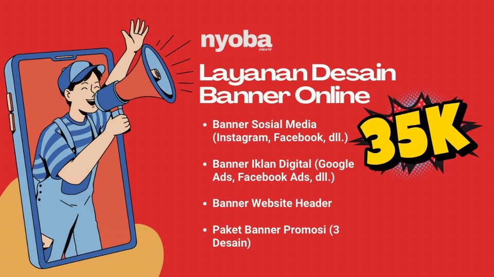 Design Banner Online Social Media dan Website