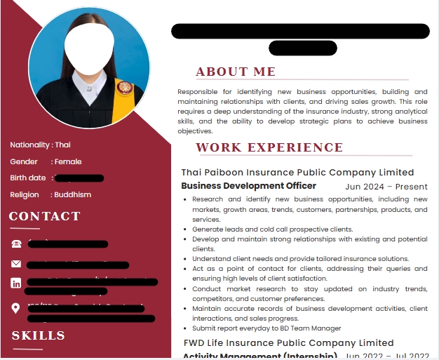 ออกแบบ Resume/CV (Thai/Eng) โดย HR