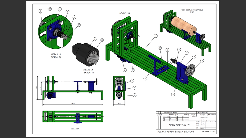 Jasa Drawing part/assembly 2D/3D CAD