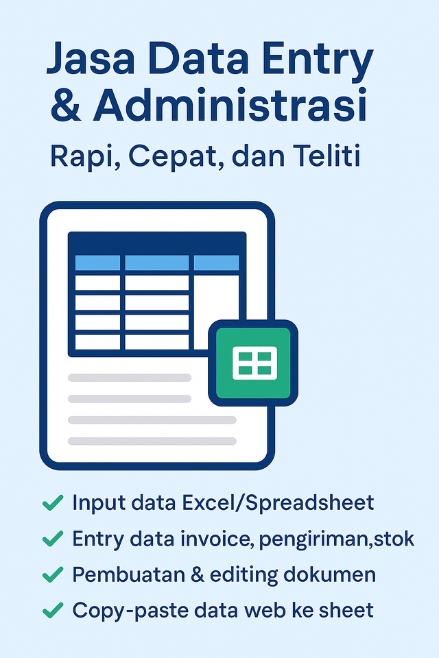 Jasa Data Entry & Administrasi – Rapi, Cepat, dan Teliti