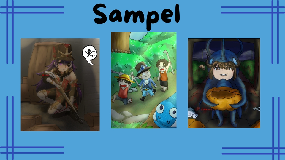 Jasa gambar 2d anime style dan maskot