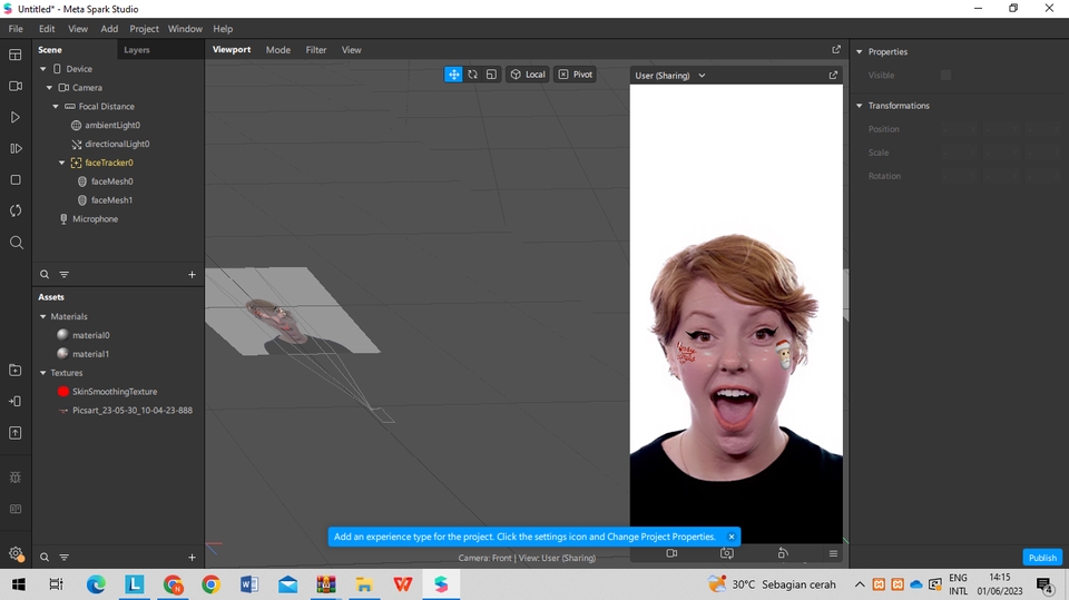 3D & 2D Tracker spark AR & Fase Mesh spark AR