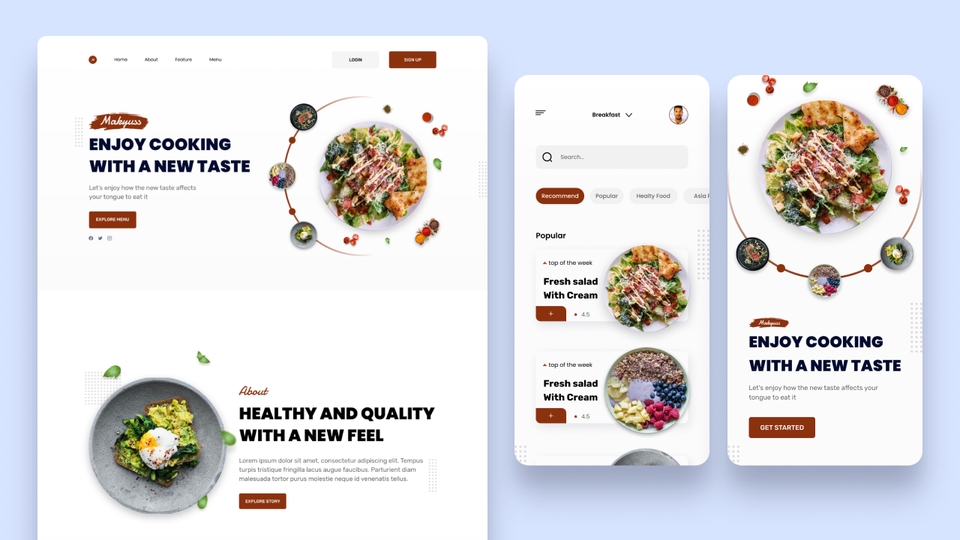 Desain Tampilan Landing Page, Dashboard, ataupun Mobile Apps