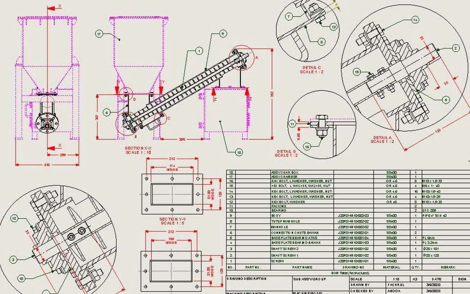 Gambar teknik dan 3D Modelling