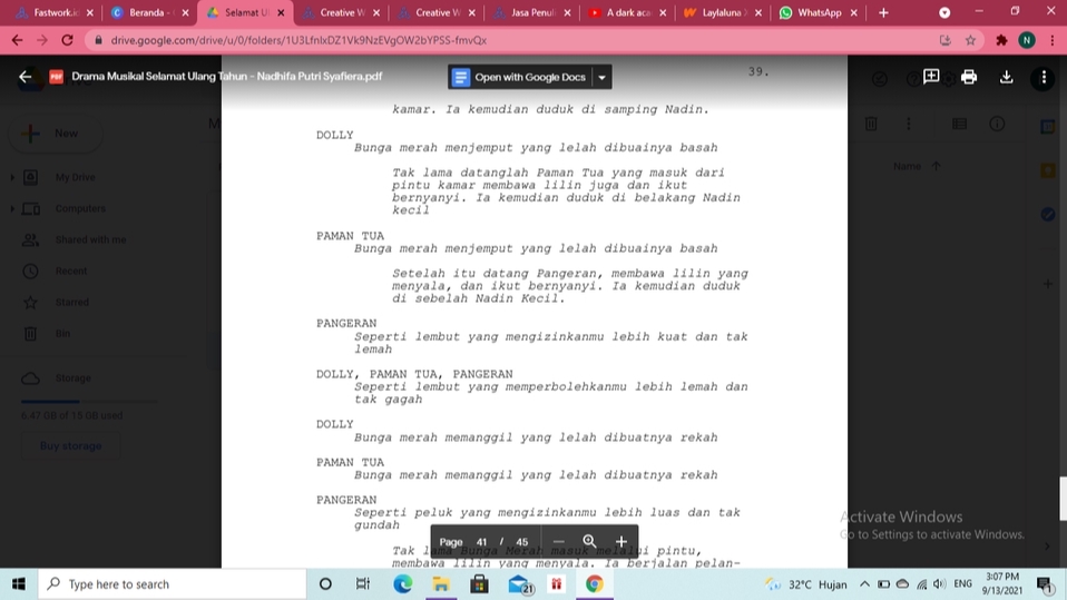 Jasa Penulisan Fiksi (Cerpen, Novel, Novelet, Naskah Drama/Teater)