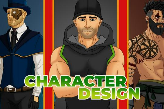 desain karakter untuk game, komik, film, animasi, dll