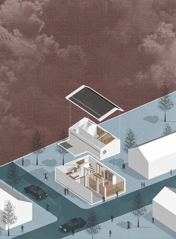 Architecture Design | Render Ilustrasi Denah Tampak Potongan Axonometri ...