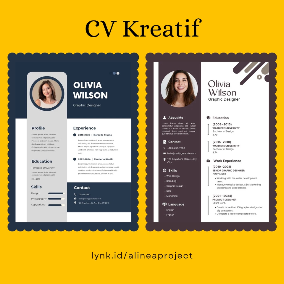 Jasa Desain CV Profesional & Kreatif SEHARI JADI