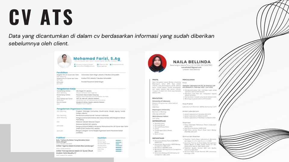 Jasa Pembuatan CV ATS atau CV Kreatif CEPAT SELESAI!