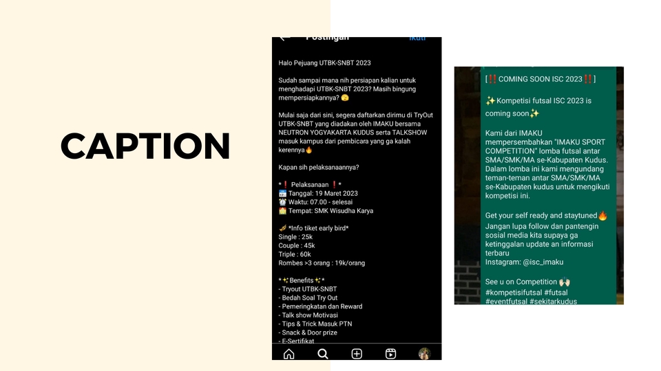 Membuat caption sosial media