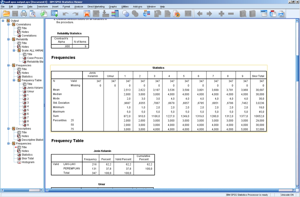 Jasa Analisa Data Untuk Penelitian Pada SPSS
