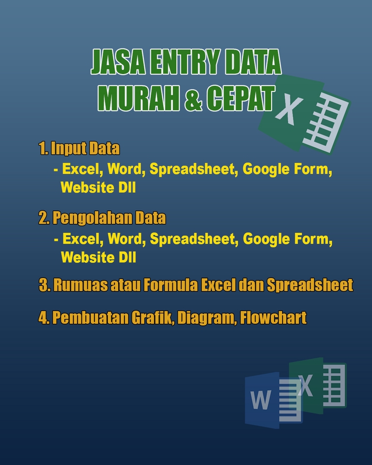 Jasa Data Entry, Pengolahan Data, Input Data Excel MURAH CEPAT