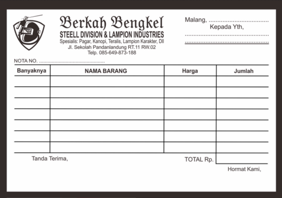 Stiker Produk dan Nota Penjualan Sesuai Request Anda