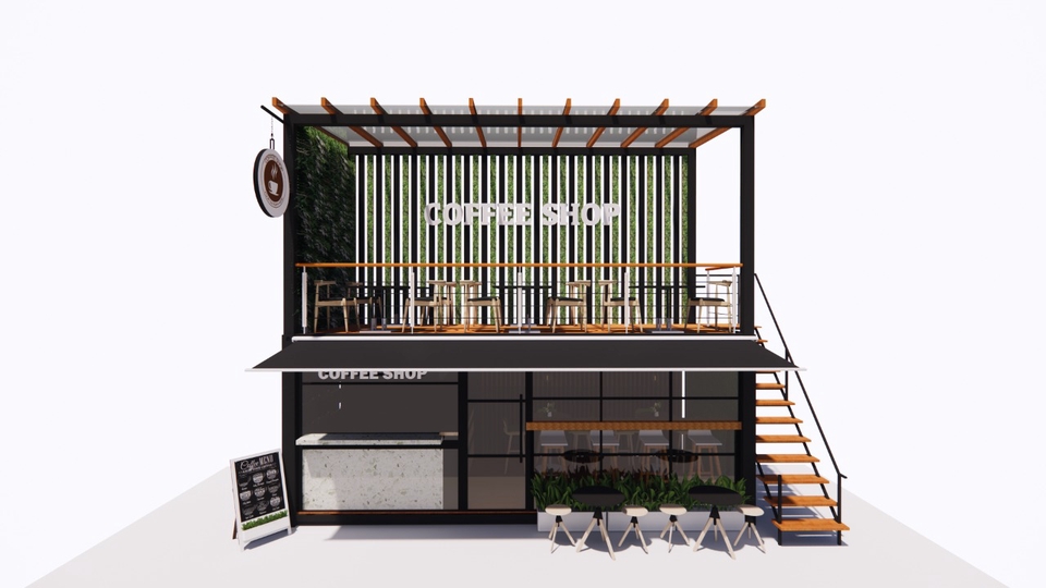 Desain DED, interior dan eksterior dan RAB