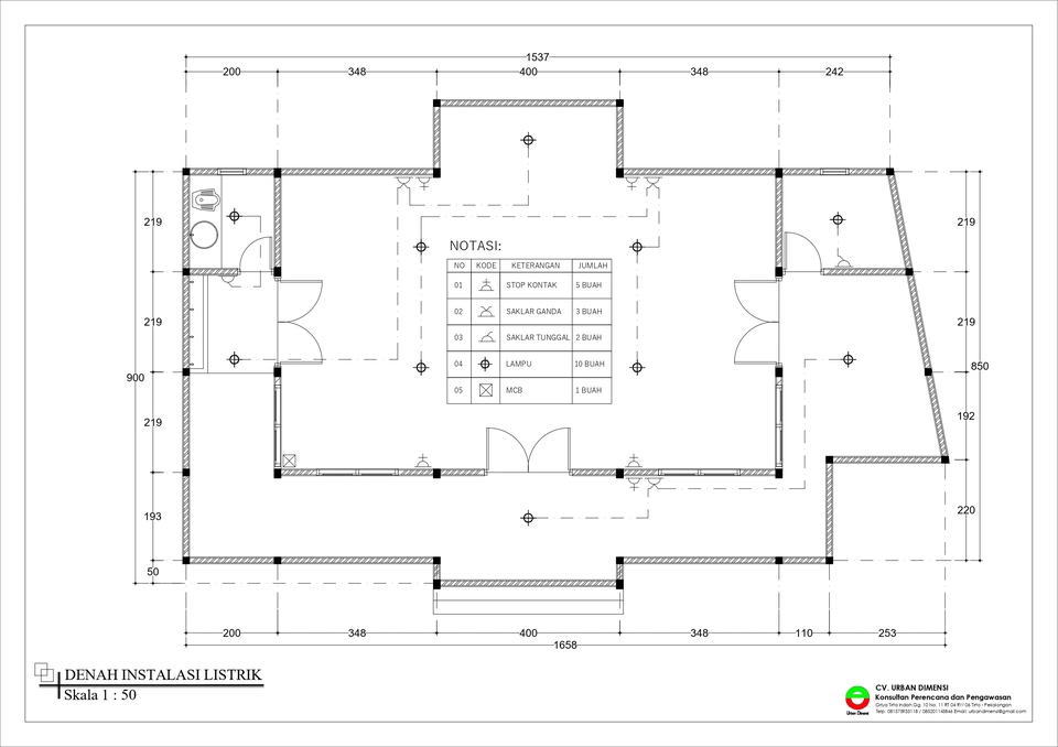 2D AutoCAD Drawing and Estimating Cost