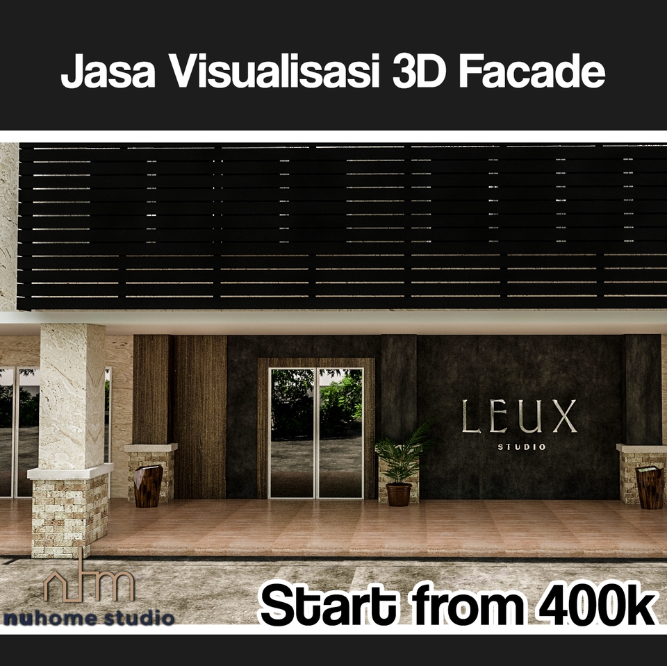Visualisasi 3D Interior Ruangan dan Facade Bangunan