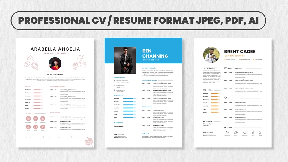 Design CV / Resume Professional Modern (1 Hari Jadi)