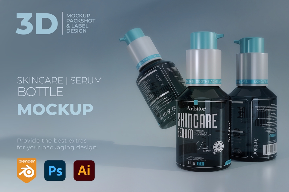 3D Mockup Packshot & Label Design