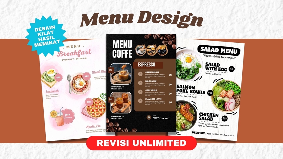 Desain Menu, Banner, Poster Makanan