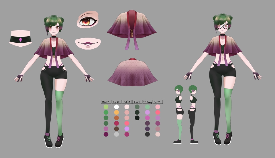 รับออกแบบคาร์แรคเตอร์ Character Design Character sheet Vtuber Design
