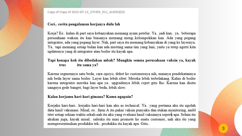 Transkripsi Audio ke Text (Verbatim)