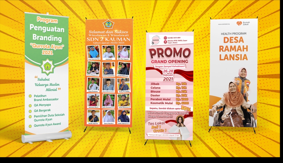 1 Hari Jadi : Desain Banner, Spanduk, Roll Banner, Y Banner dan Lain-lain