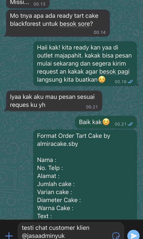 ADMIN CHAT SOSIAL MEDIA MARKETPLACE PERMINGGU