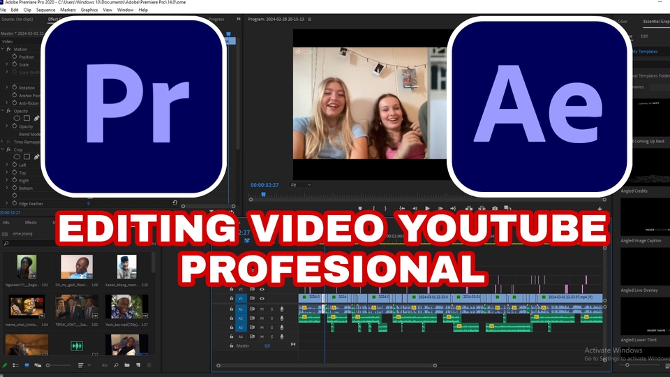 Video Editing Profesional Semua genre + Pengerjaan cepat dan berkualitas