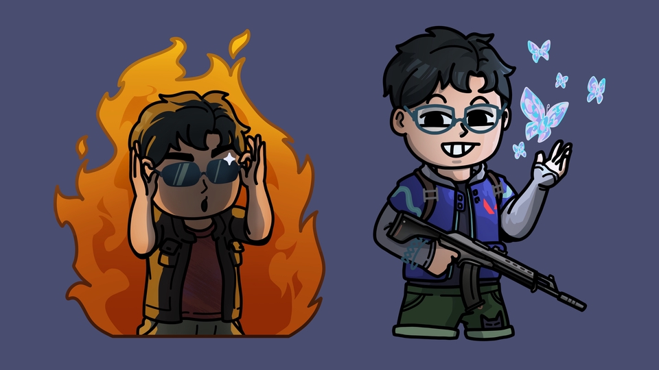 2D cartoon character design