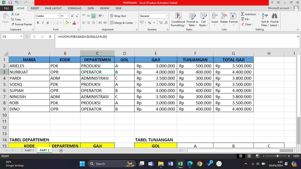 JASA ENTRY DATA (MICROSOFT EXCEL)