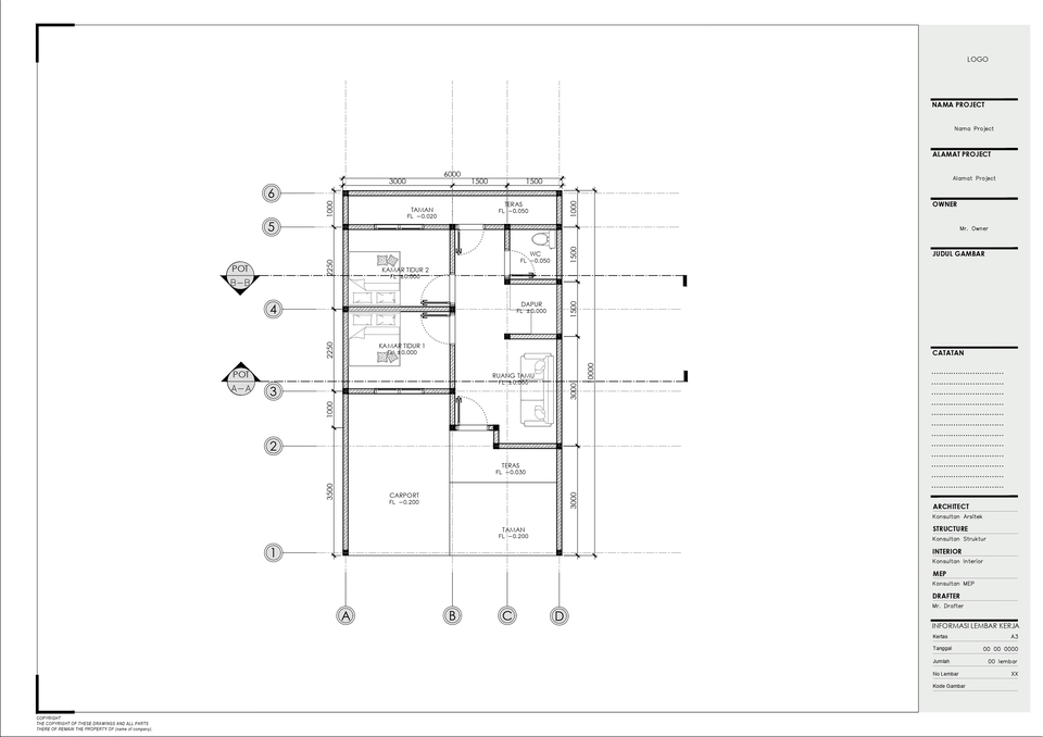 Jasa desain denah rumah autocad