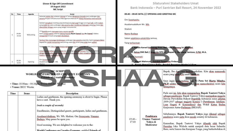Jasa Penulisan Naskah MC Acara – Formal & Semi-Formal (Event, Webinar ...