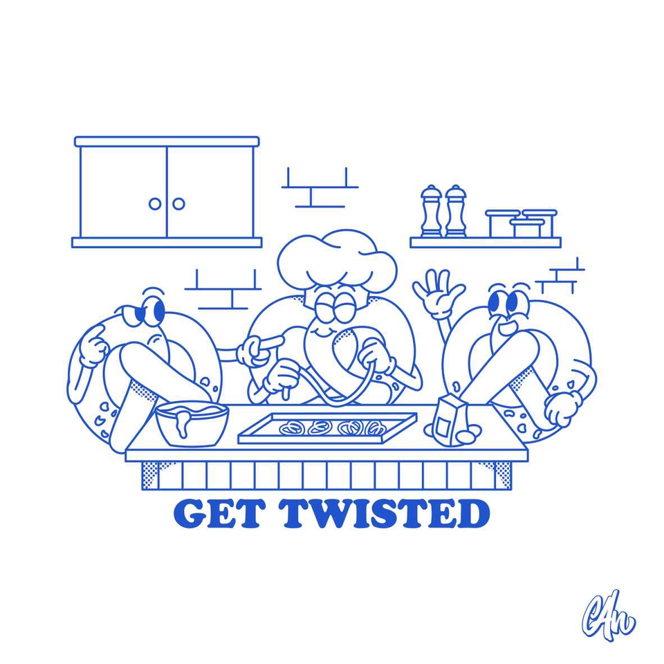 Desain kaos dengan gaya cartoon retro / gaya imut dan fun