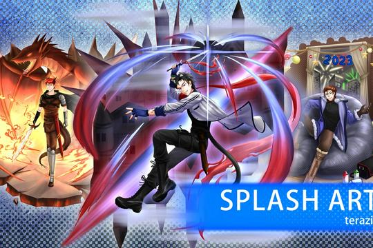 Ilustrasi Splash Art seperti Game Gacha