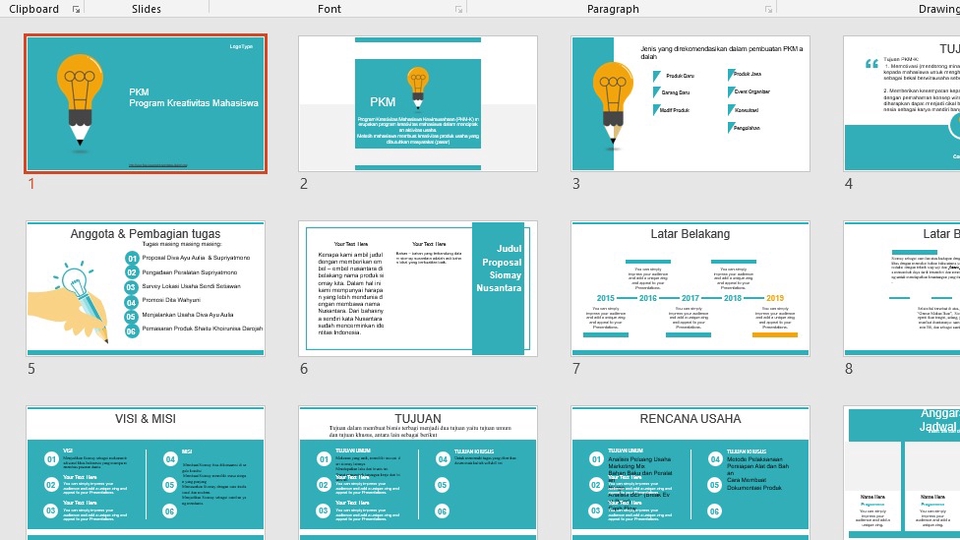 DESAIN PPT POWER POINT BISNIS SKRIPSI SEMINAR