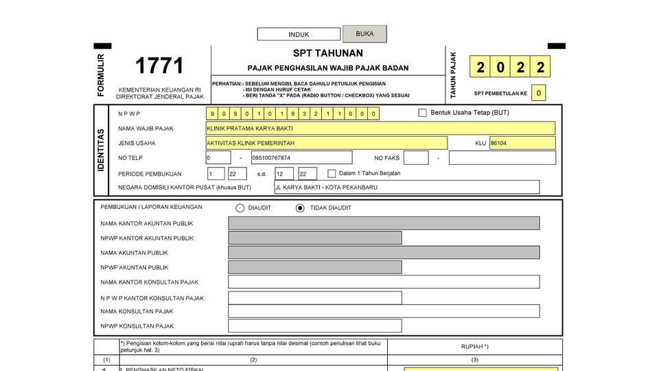 SPT TAHUNAN BADAN (PKP/NON PKP)