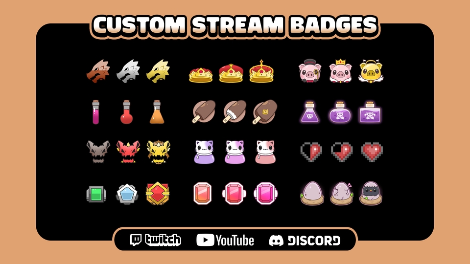 Custom Subscriber Badges, bit Badges atau Flair untuk Twitch/Discord ...