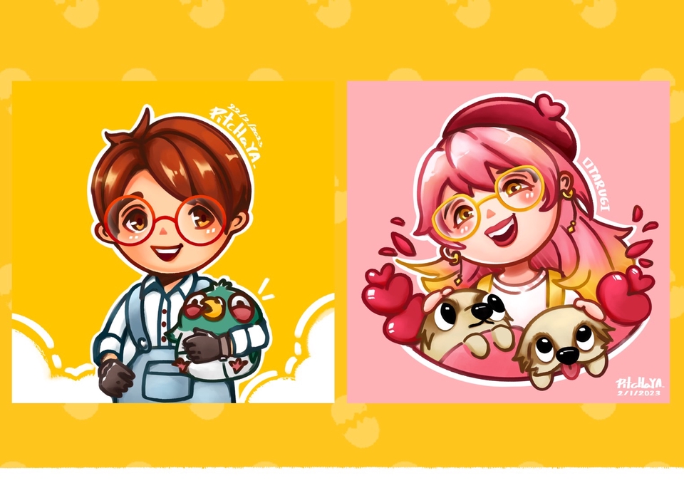 รับวาดออกแบบ Character น่ารัก,Sticker Line,Mascot