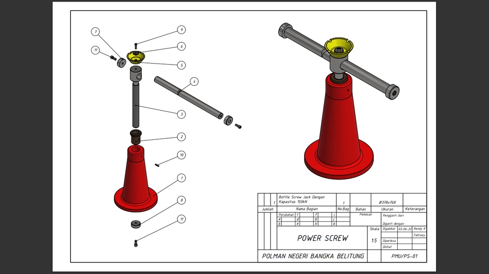 Jasa Drawing part/assembly 2D/3D CAD