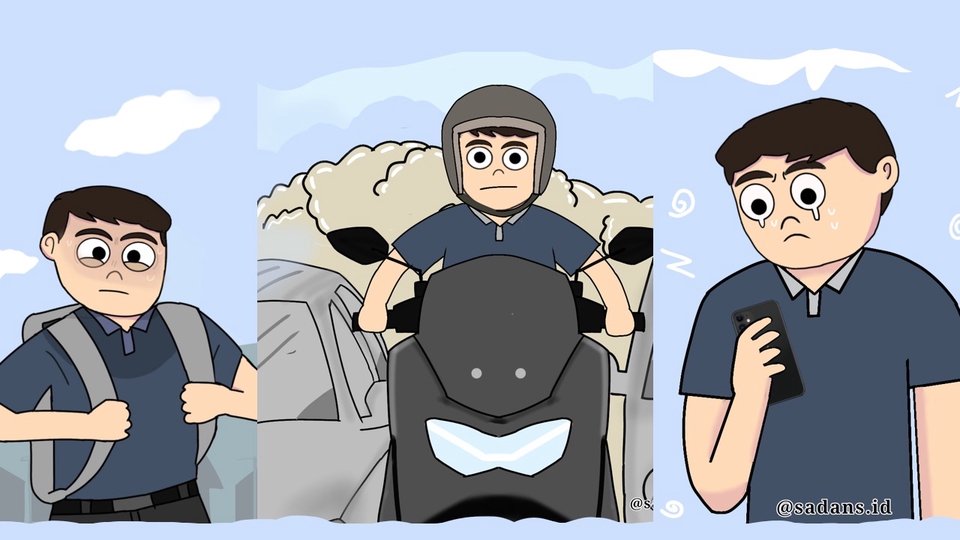 ilustrasi karakter 2D kartun komik