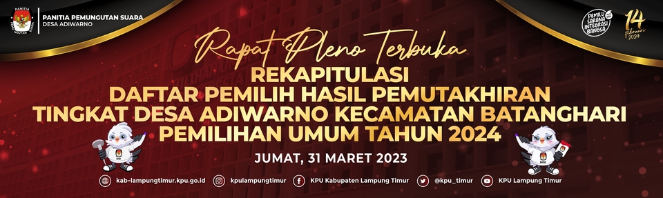 Desain Banner KPU Pilpres dan Pilkada Tahun 2024 di Lampung Timur