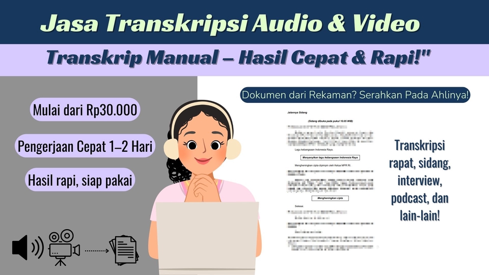 Jasa Transkripsi Audio & Video Akurat dan Cepat