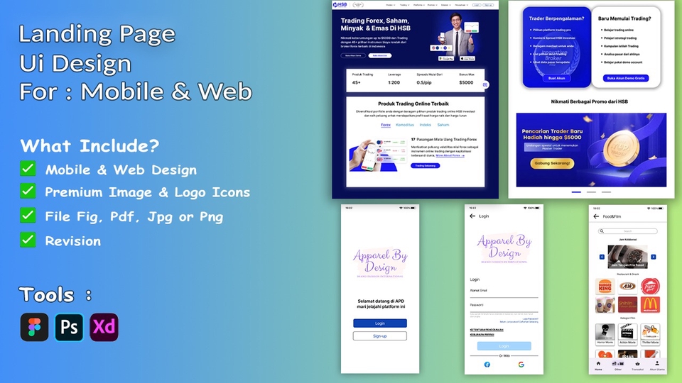 Jasa Design aplikasi berupa mobile dan web