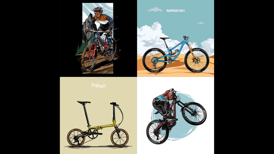 DESAIN ILUSTRASI SEPEDA MTB, BMX, ROADBIKE, DAN SEPEDA LIPAT