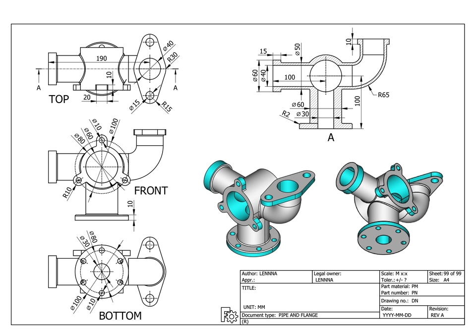 Gambar Teknik, 2D/3D CAD, Mechanical Engineer