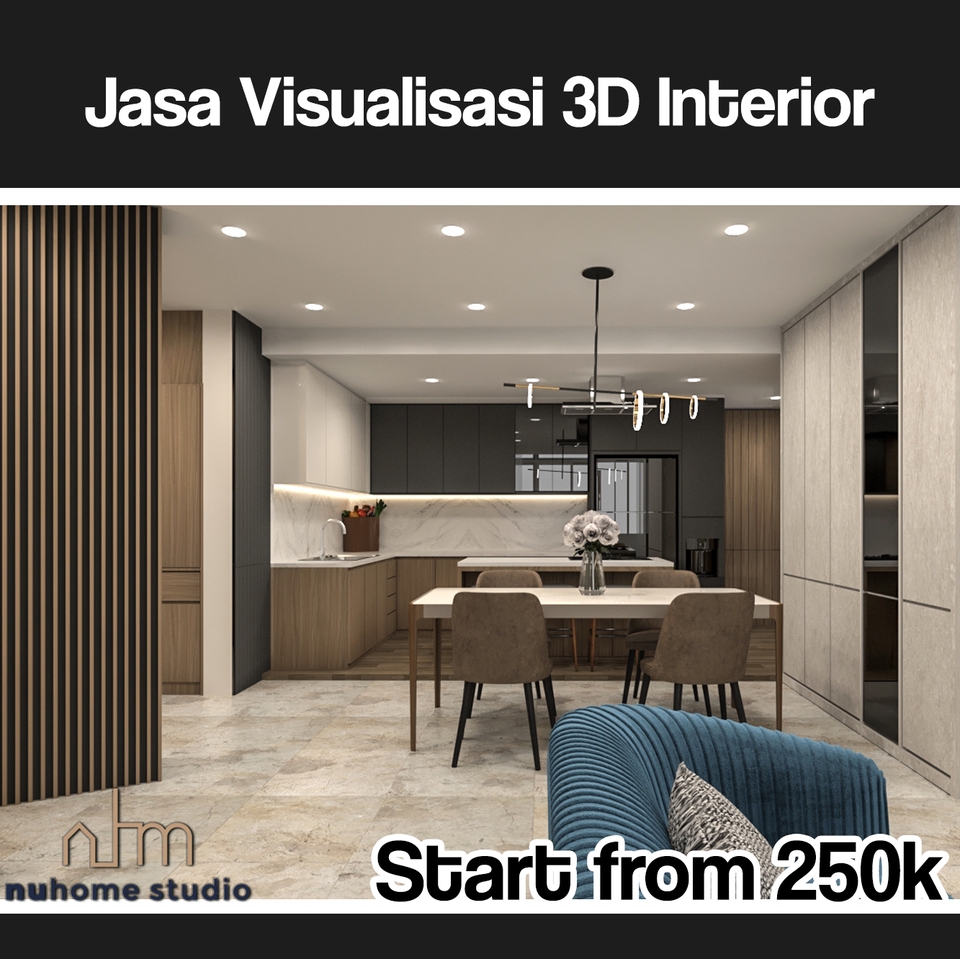Visualisasi 3D Interior Ruangan dan Facade Bangunan