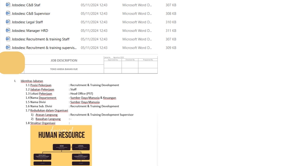 Pembuatan SOP, KPI dan Pengembangan sistem HR Perusahaan