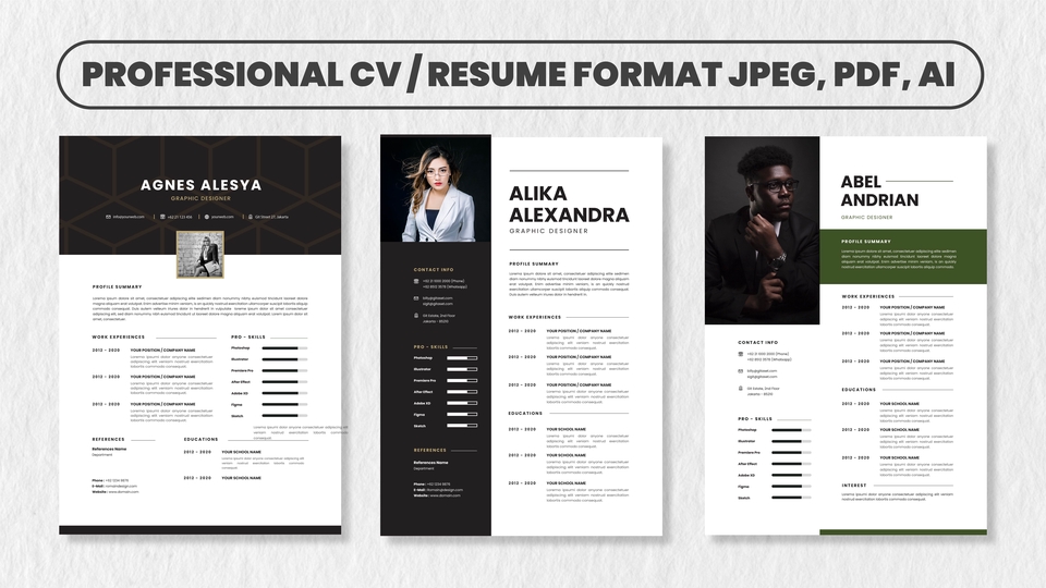 Design CV / Resume Professional Modern (1 Hari Jadi)