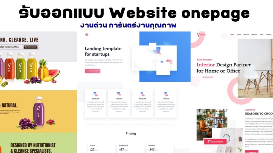 รับออกแบบ Website One Page / Sale page เพิ่มยอดขาย