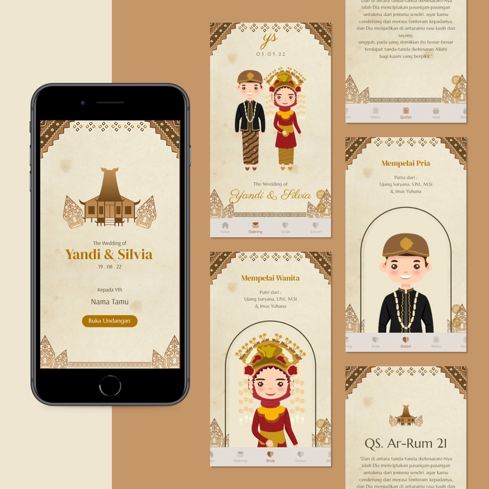 UNDANGAN DIGITAL WEBSITE PERNIKAHAN FOTO TANPA FOTO